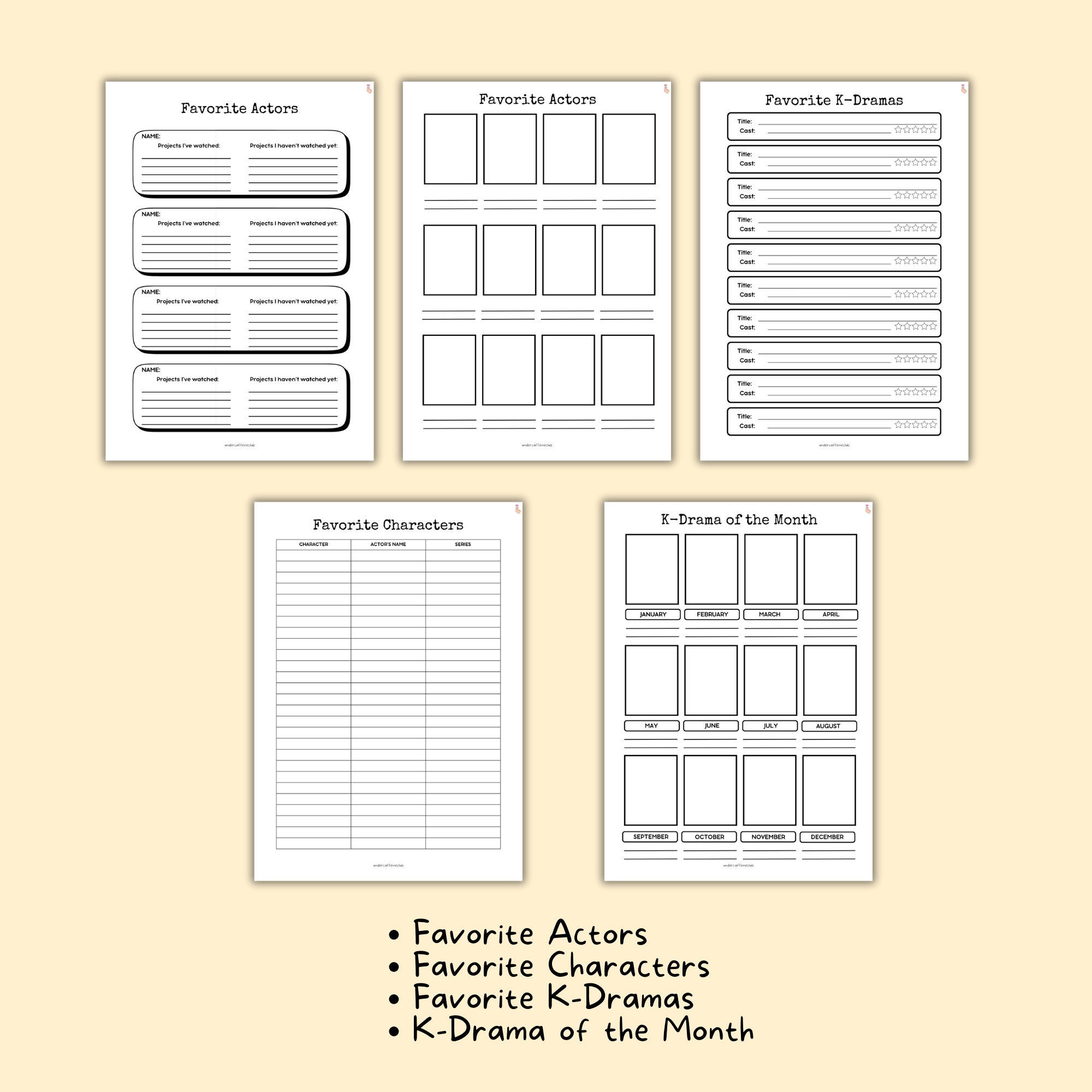 Digital K-drama Journal Printable Kdrama Planner Goodnotes & Notability ...