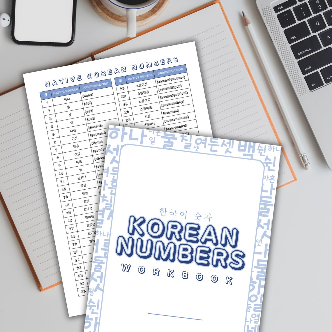 COMPLETE Korean Numbers Workbook Printable Sino & Native - Etsy