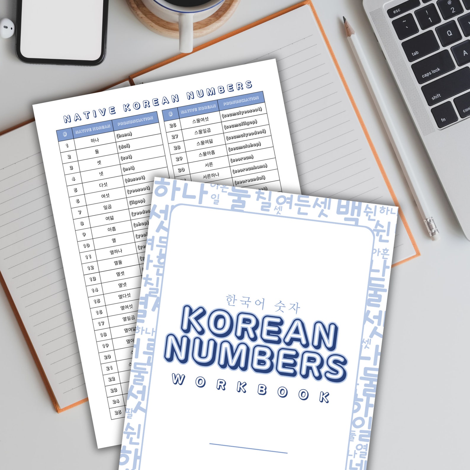 COMPLETE Korean Numbers Workbook Printable Sino & Native - Etsy