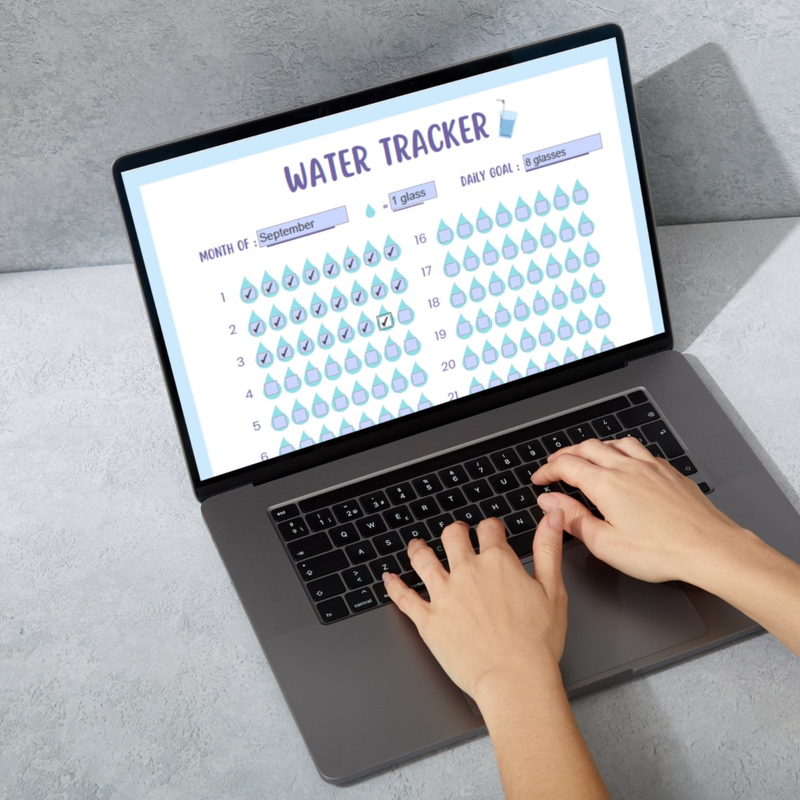 Editable Water Tracker Printable Monthly Water Intake - Etsy