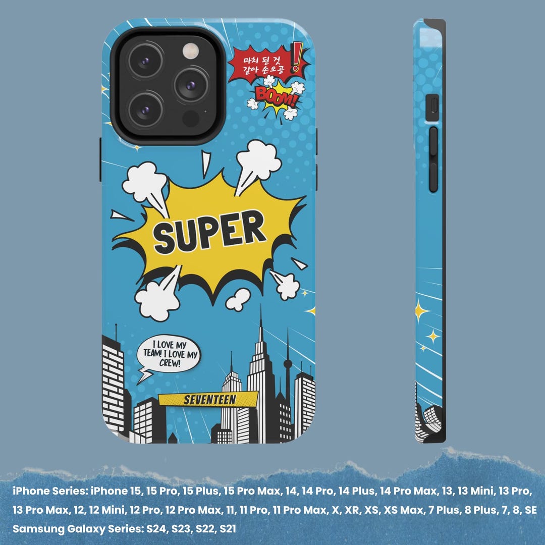 Seventeen SUPER Kpop Phonecase, SVT K-pop Tough Phone Case, K Pop Fan ...