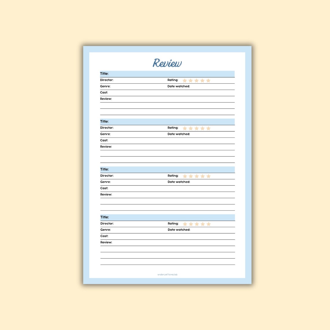 Digital K-drama Review Journal Inserts Printable Kdrama Planner Insert ...