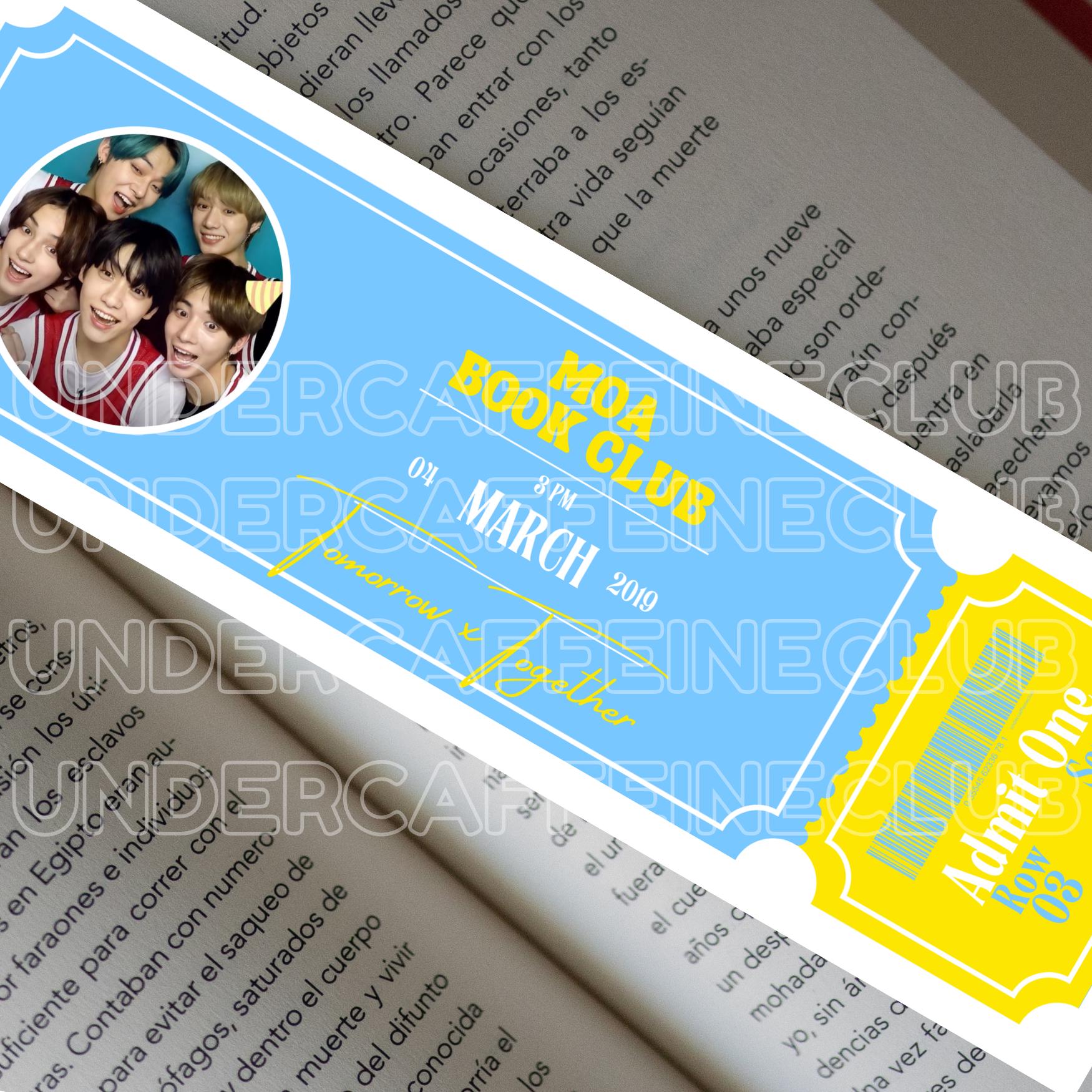 TXT Printable Bookmark Set, Aesthetic & Cute Kpop MOA Ticket Inspired ...