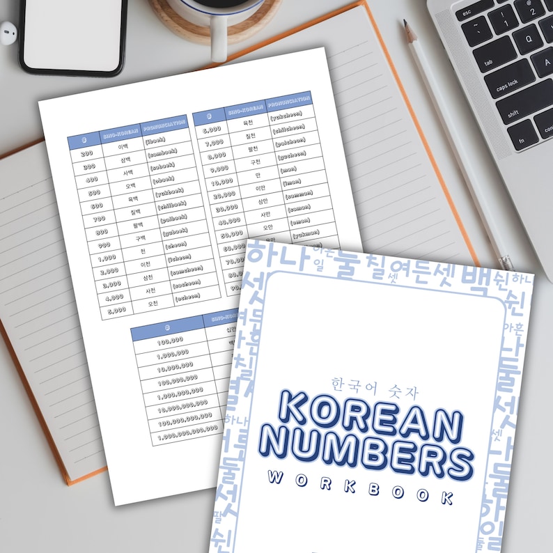 COMPLETE Korean Numbers Workbook Printable | Sino & Native Number ...