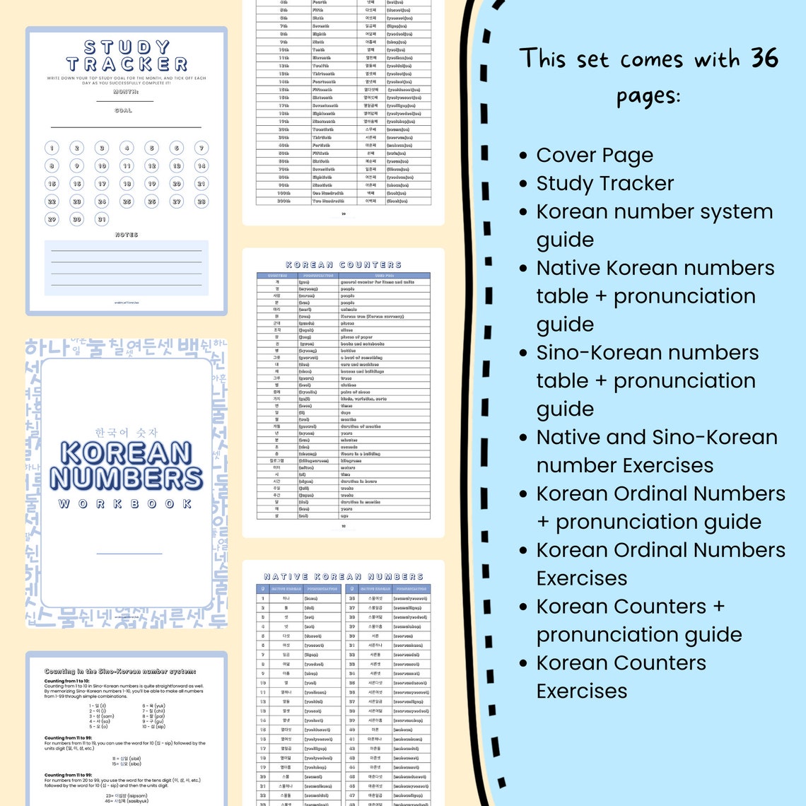 COMPLETE Korean Numbers Workbook Printable Sino & Native - Etsy