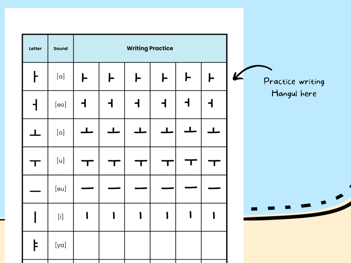 Korean Writing Practice Workbook Study Pack Hangul Alphabet - Etsy