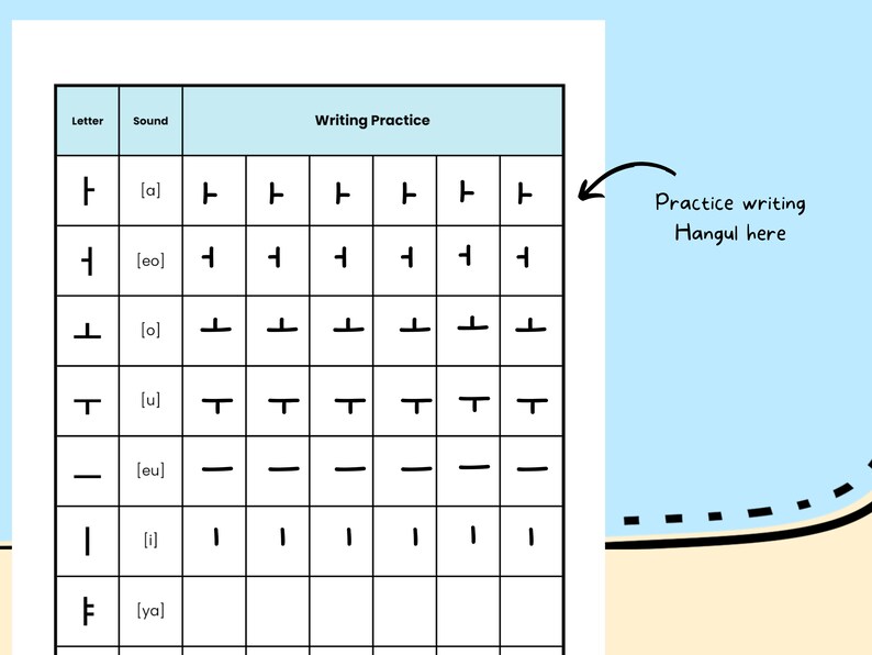 Korean Writing Practice Workbook Study Pack Hangul Alphabet - Etsy