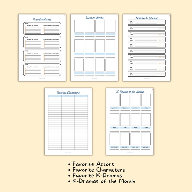 Digital Kdrama Journal Printable K-drama Planner Goodnotes & Notability ...