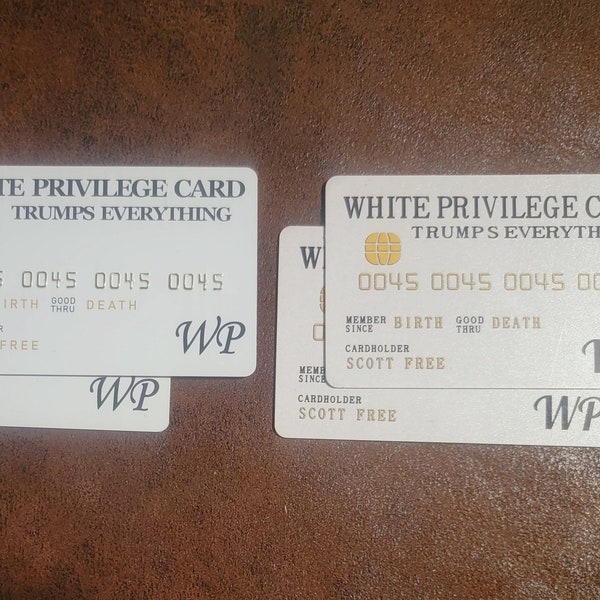 White Privilege Card - Etsy