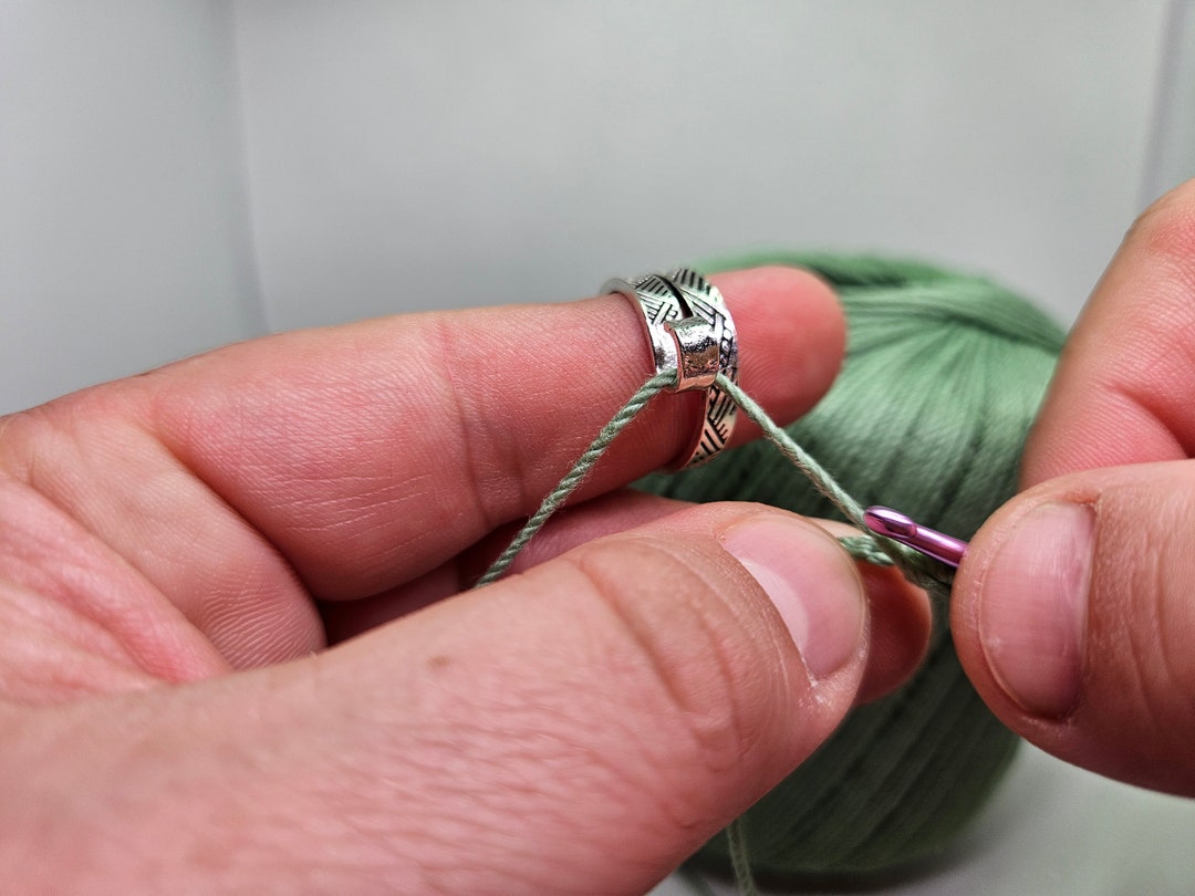 Yarn Tension Ring , Crochet Finger Ring Adjustable, Crochet Tension ...