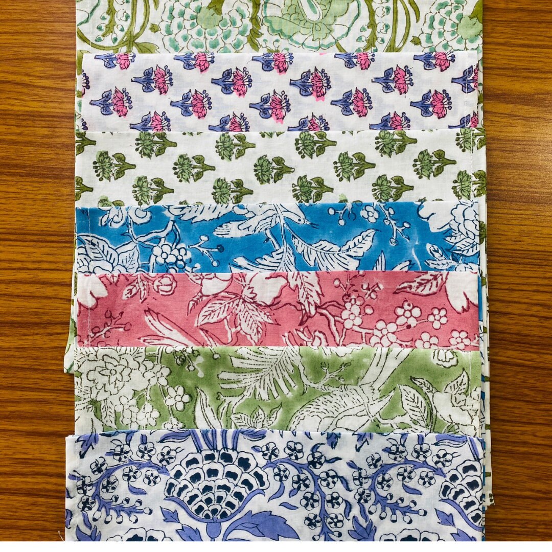 Cotton Print Club I Fat Quarter Bundle I 7 Print Fat Quarters I Hand ...