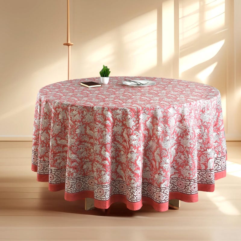 Hand Printed Tablecloth - Etsy