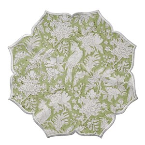 Colorful Linen Medallion Placemats, Embroidered Table Mats With White ...