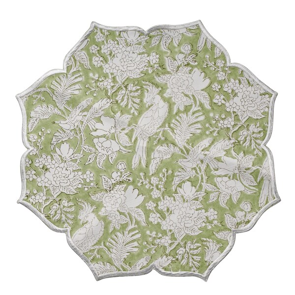 Colorful Linen Medallion Placemats, Embroidered Table Mats With White ...