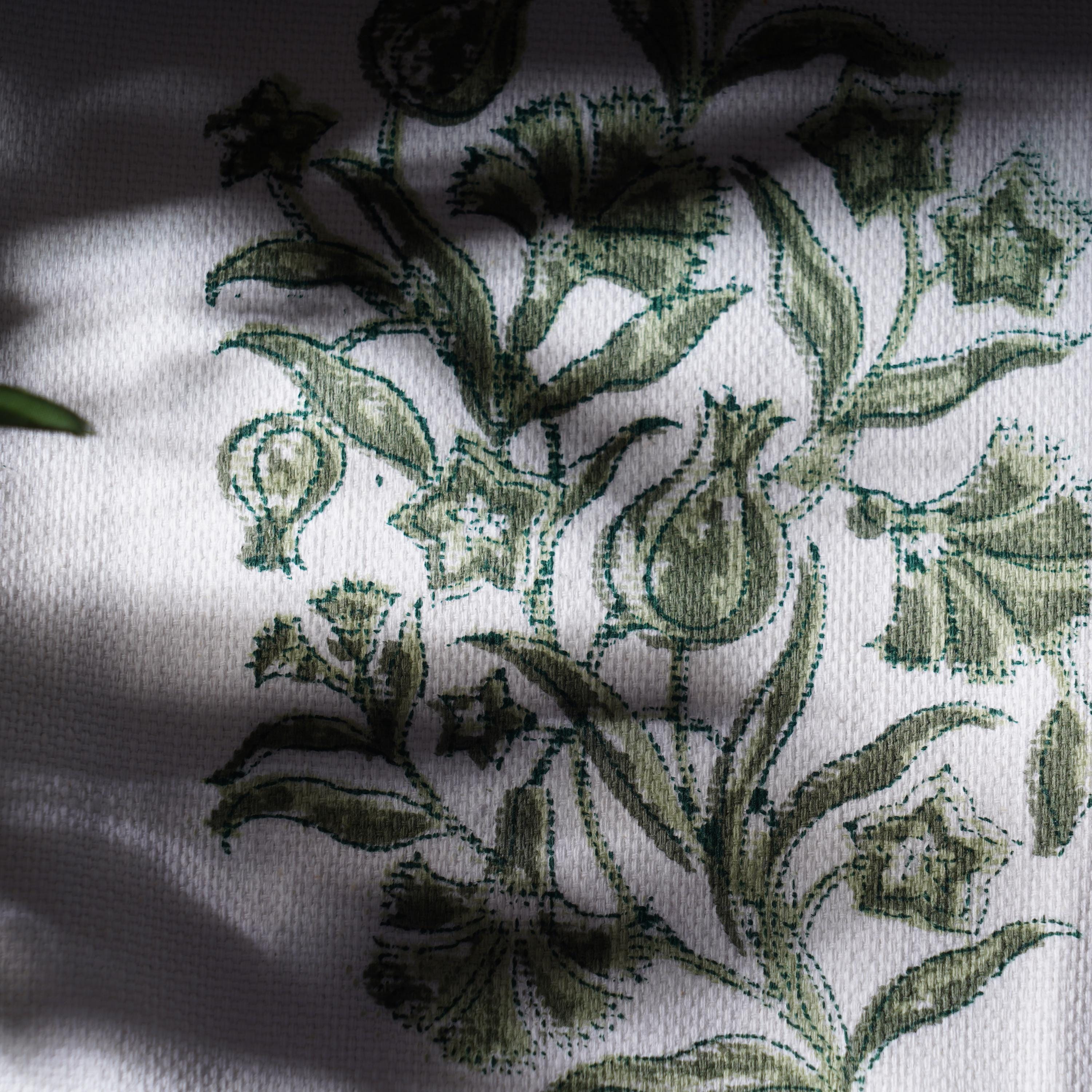 CPC Sage Green Hand Block Print Pillow Cover – Indian Cotton Throw for ...