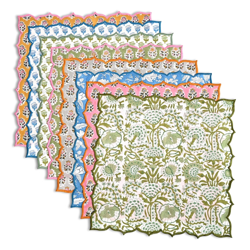 Scallop Napkin Printed - Etsy