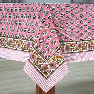 Cotton Indian Hand-block Printed Tablecloth for Wedding Farmhouse ...