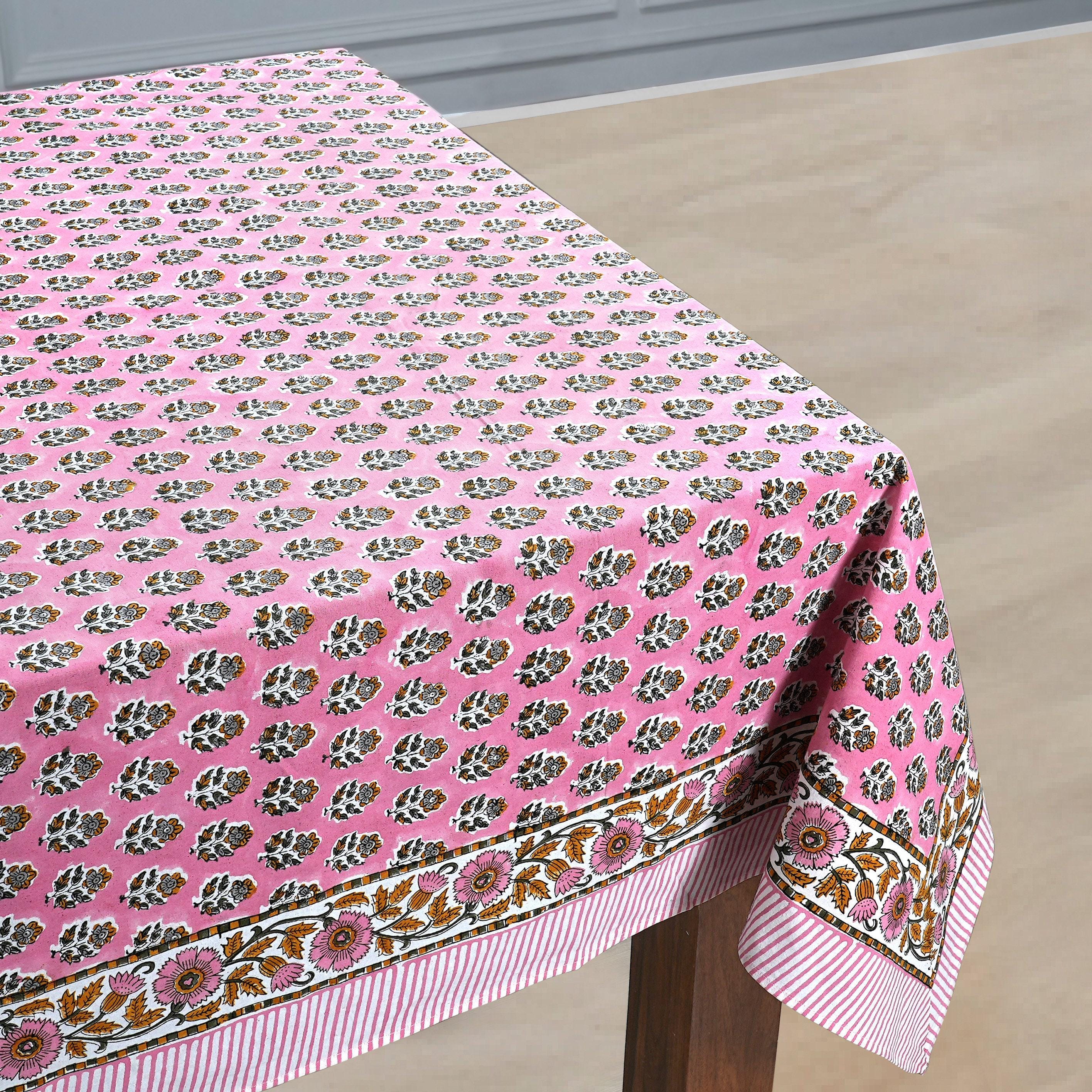 Cotton Indian Hand-block Printed Tablecloth for Wedding Farmhouse ...