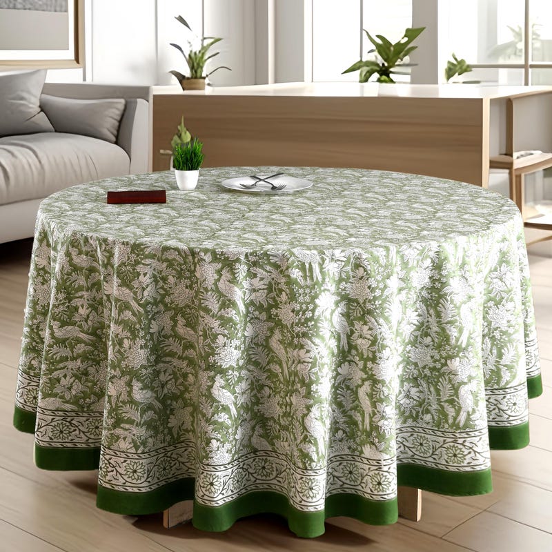 Round Cotton Tablecloth 120 - Etsy