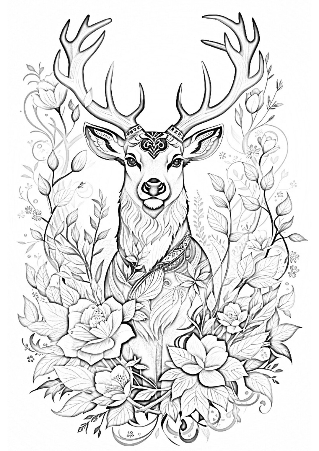 11creative Reindeer Instant Downloadable Digital Colouring Page for ...
