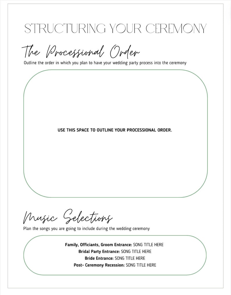 Wedding Ceremony Planning Guide - Etsy