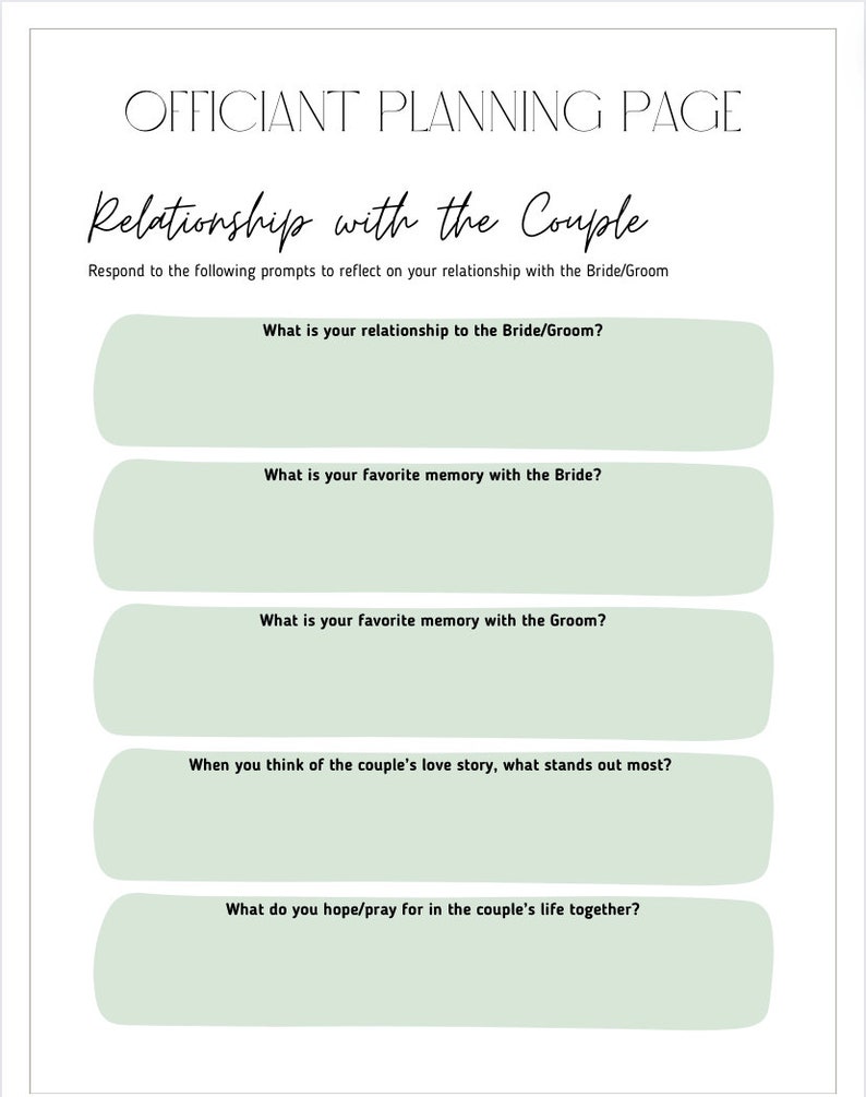 Wedding Ceremony Planning Guide - Etsy