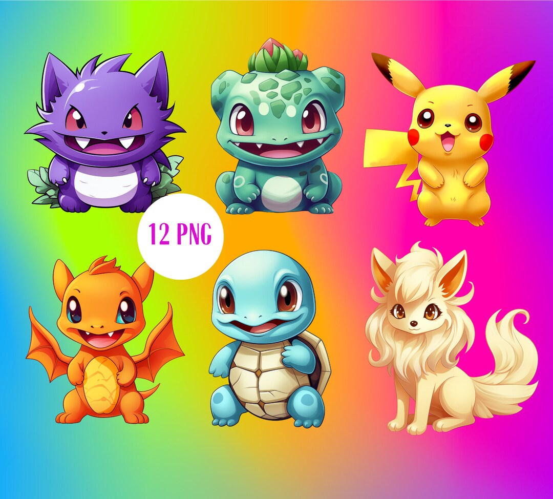 Cute Pocket Monsters Clip Art Pocket Monsters PNG Clipart Instant ...