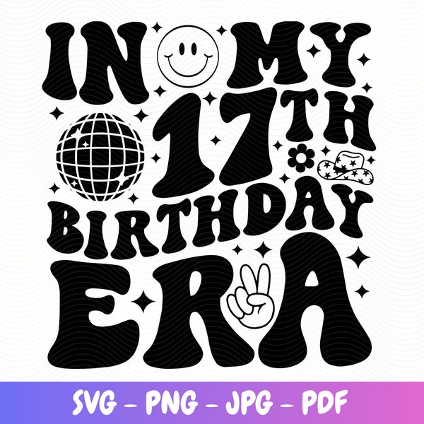 17th Birthday Svg - Etsy