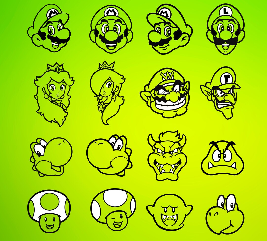 Super Mario Characters Png Super Mario Characters Png Clipart - Etsy ...