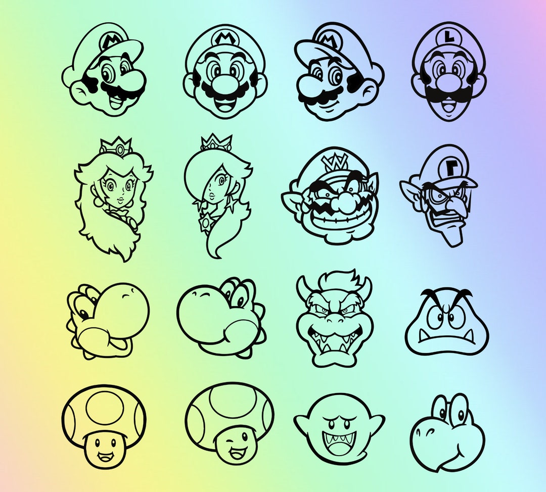 Super Mario Characters Png Super Mario Characters Png Clipart - Etsy ...