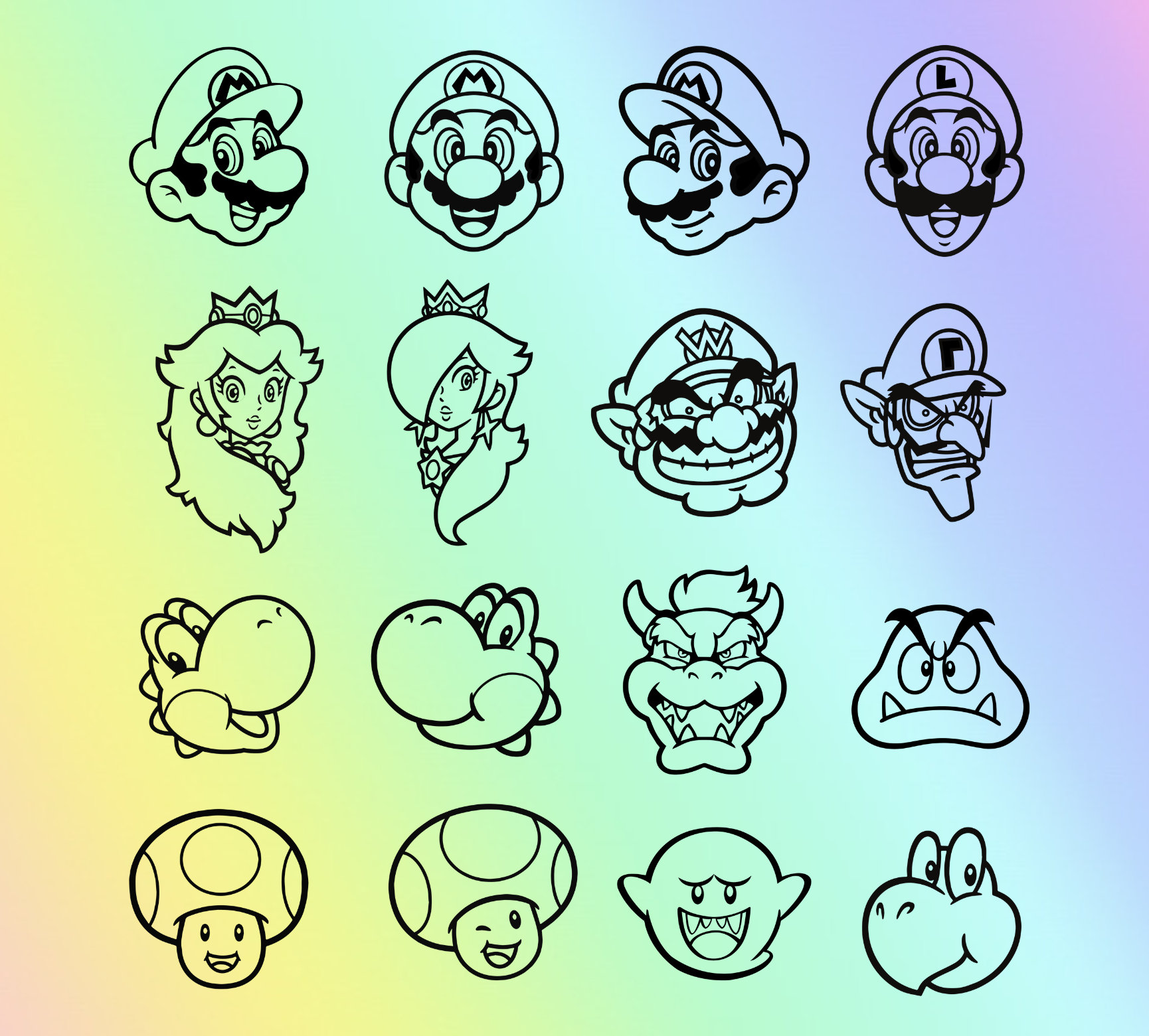 Super Mario Characters Png Super Mario Characters Png Clipart - Etsy ...