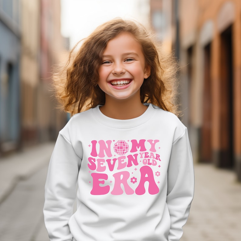 In My 7th Birthday Era SVG Happy Birthday Groovy Retro Svg 7 Birthday Party Seventh Years ...