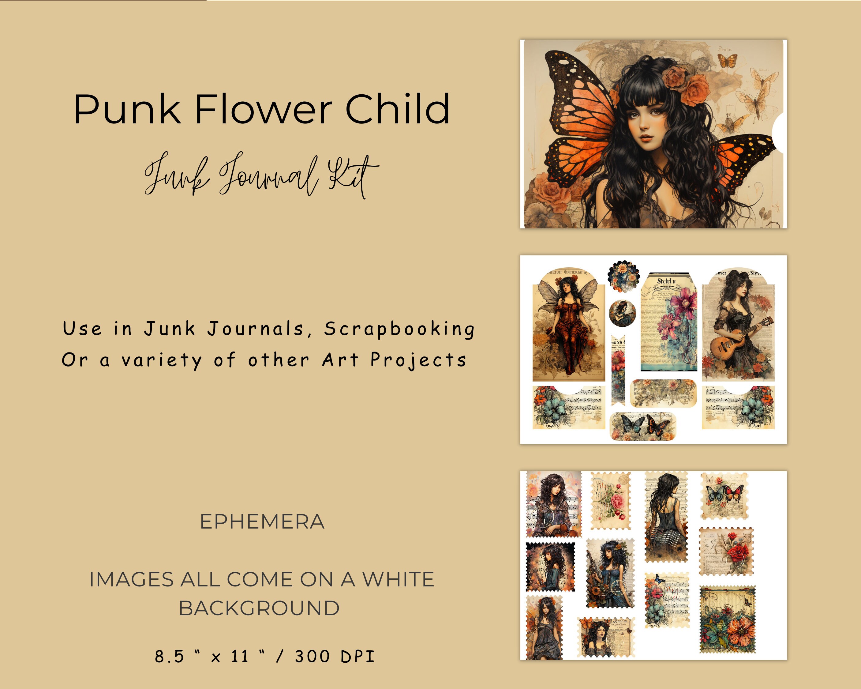 Goth Punk Junk Journal Kit, Ephemera, ATC (digital Download) - Etsy