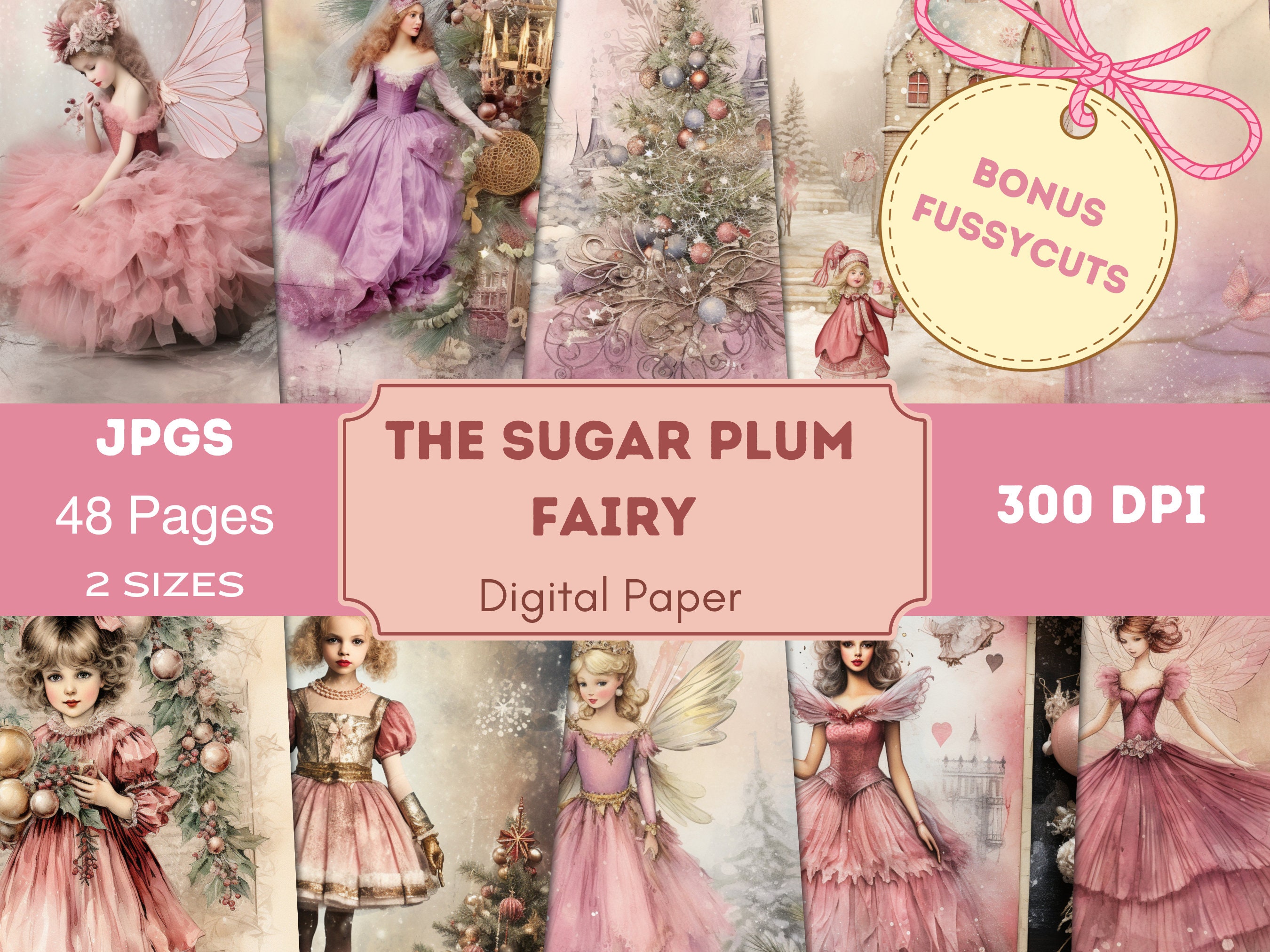 Christmas Pink Sugar Plum Fairy Clipart Bundle | Ballet Clipart | Png ...