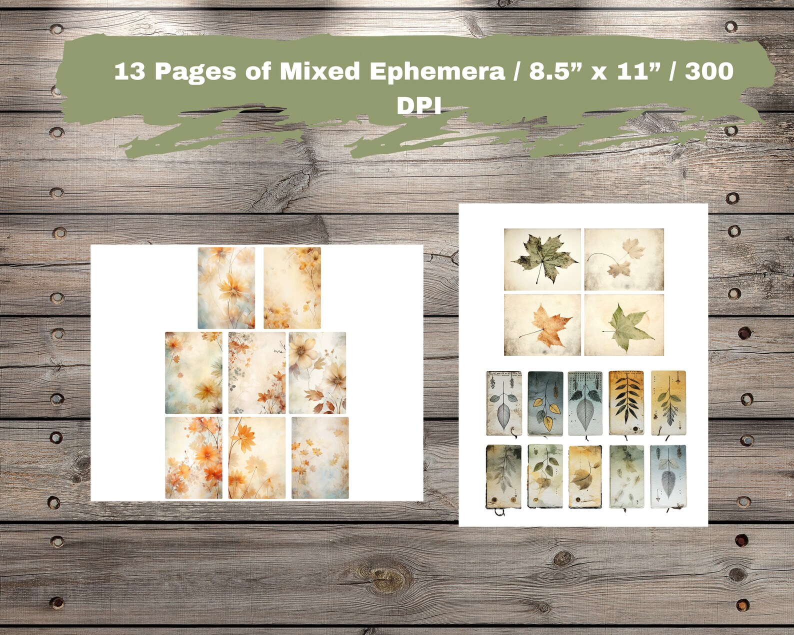 Forest Background, Autumn Forest Digital Junk Journal Background,bundle ...