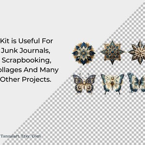 Blue Moonlight Junk Journal Digital Kit Printable, Moon and Stars ...