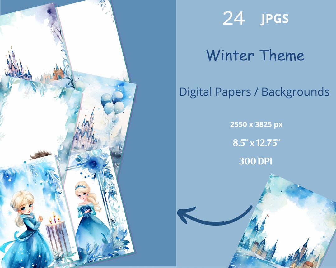 Winter Theme Digital Paper 24 High Quality Jpgs Instant - Etsy