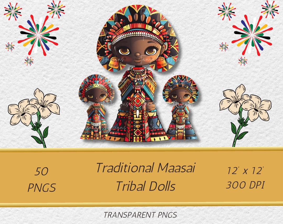 Maasai Tribe Clipart Dolls, Tribal Art, Maasai Culture, Maasai People ...