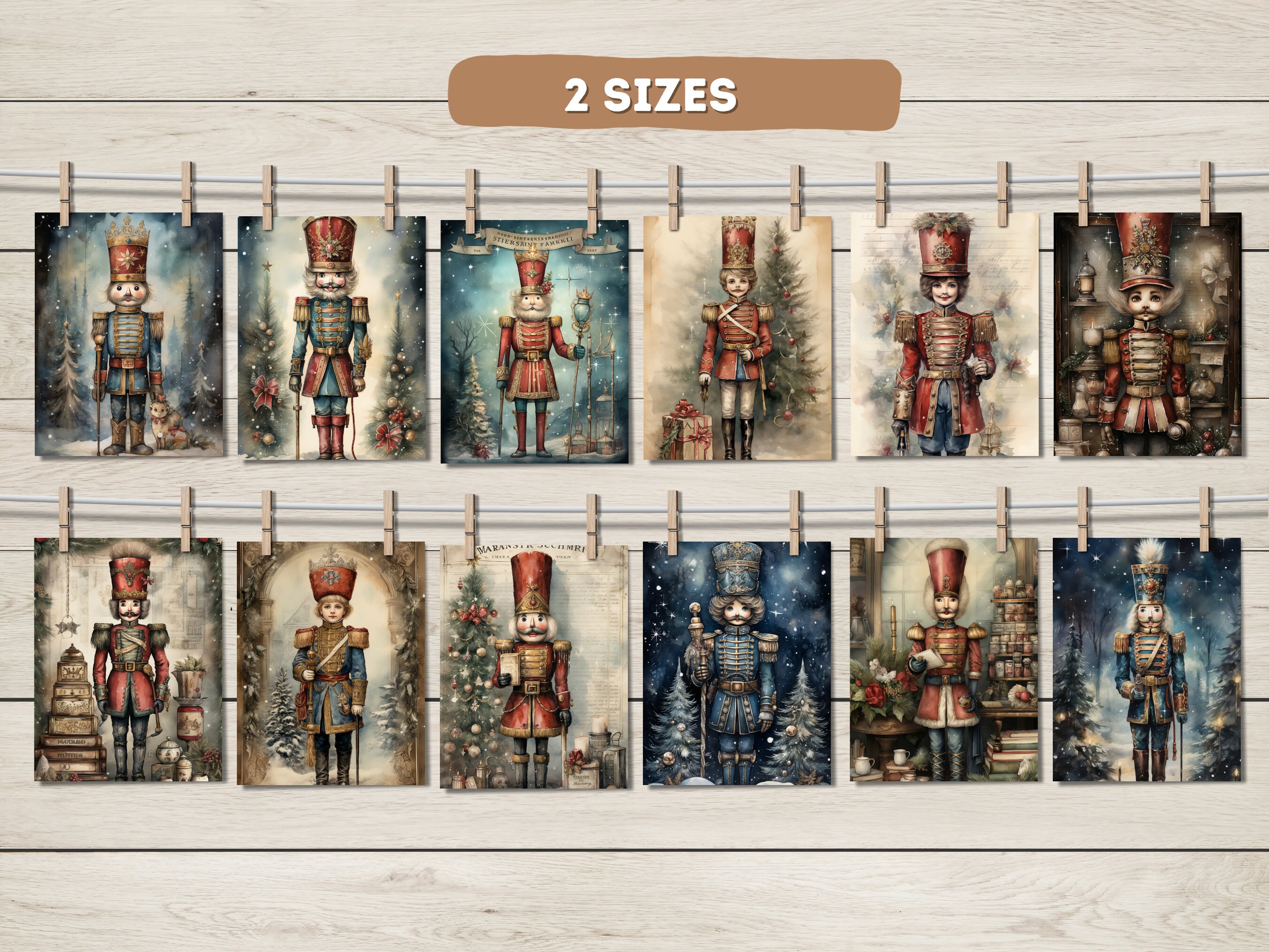 Christmas Nutcracker Digital Paper Kit: Vintage Junk Journal Ephemera ...