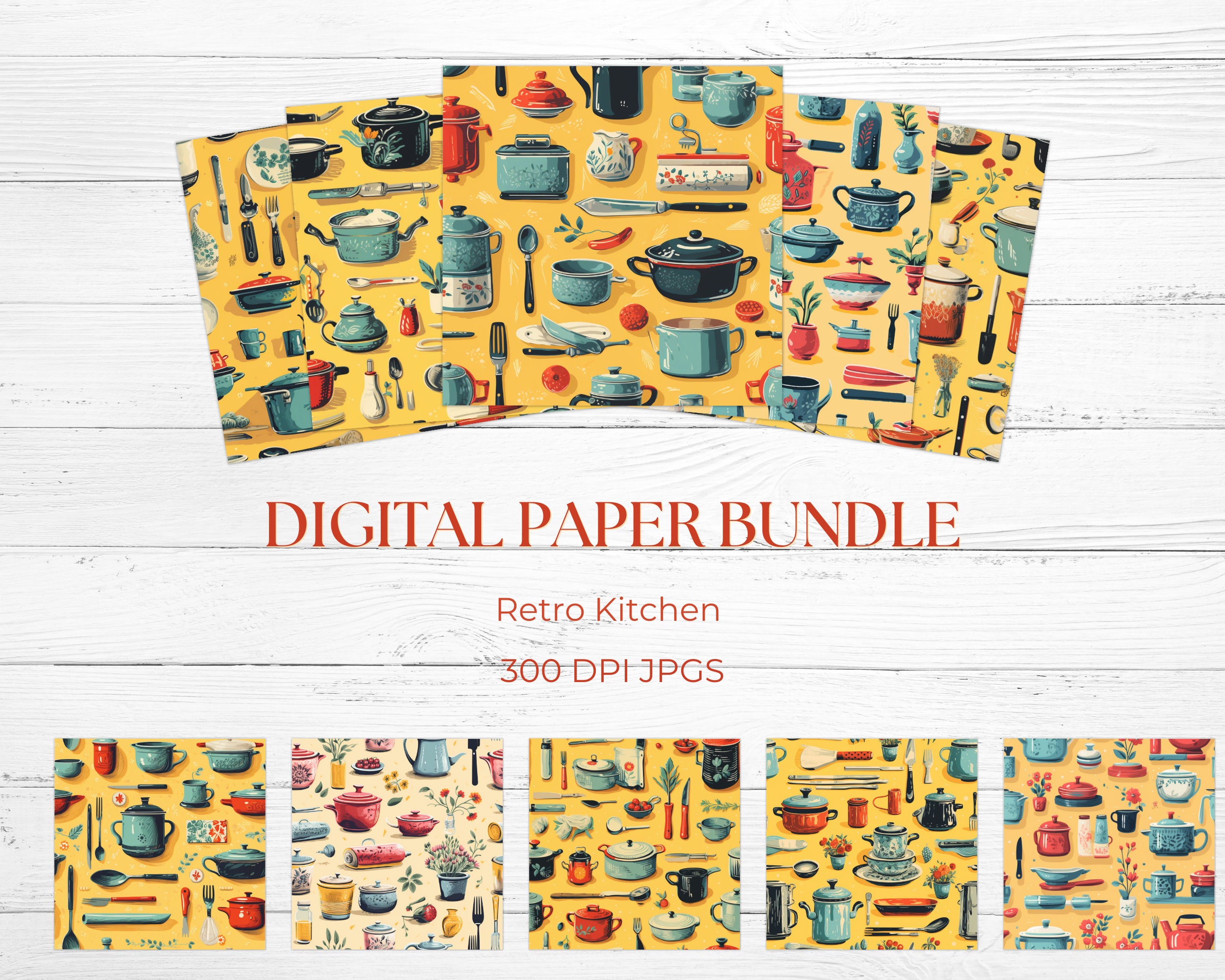 RETRO KITCHEN, Vintage, Kitchen Appliances, Seamless Repeat Pattern ...