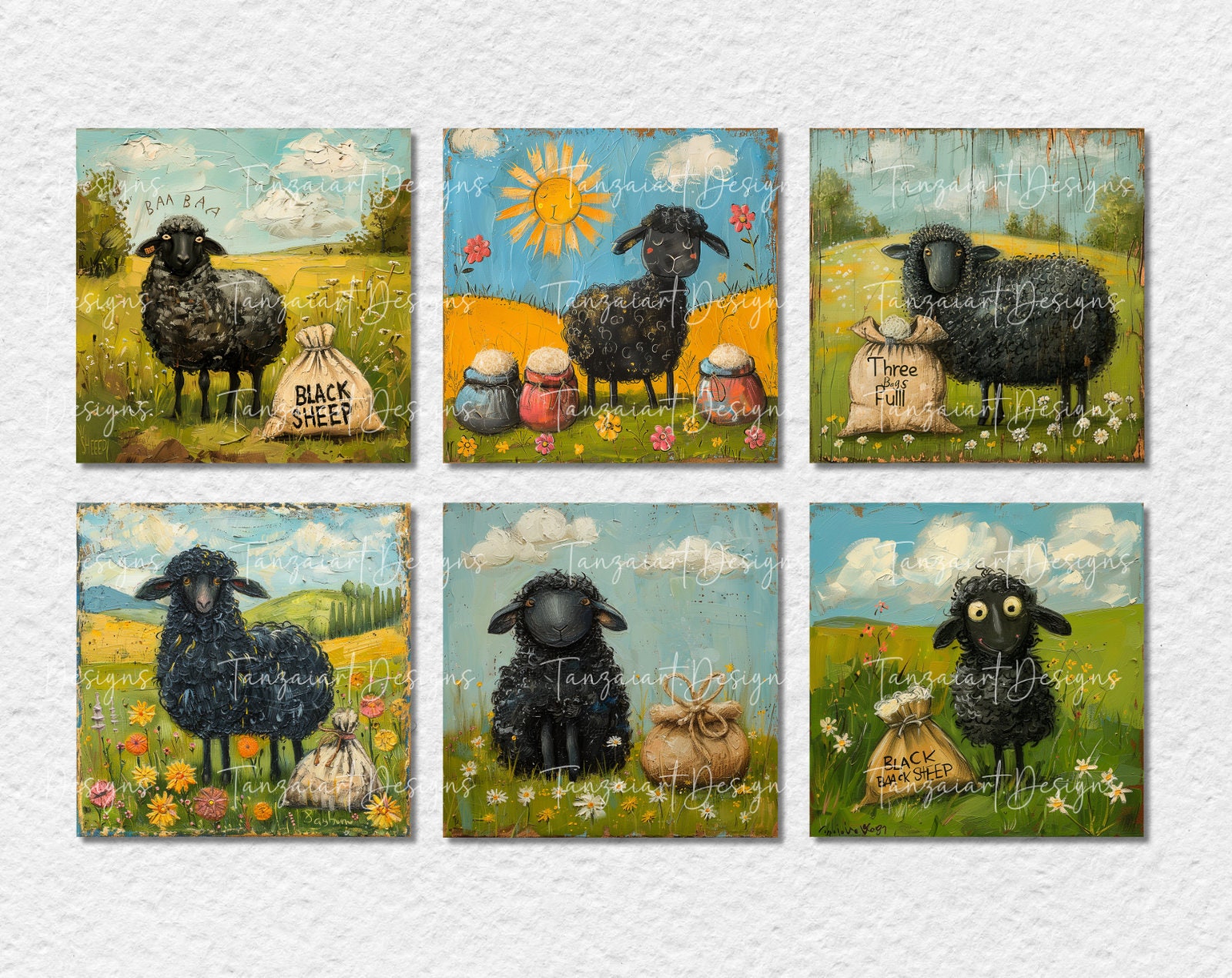 Whimsical Clipart Baa Baa Black Sheep Nursery Rhymes Digital Download ...