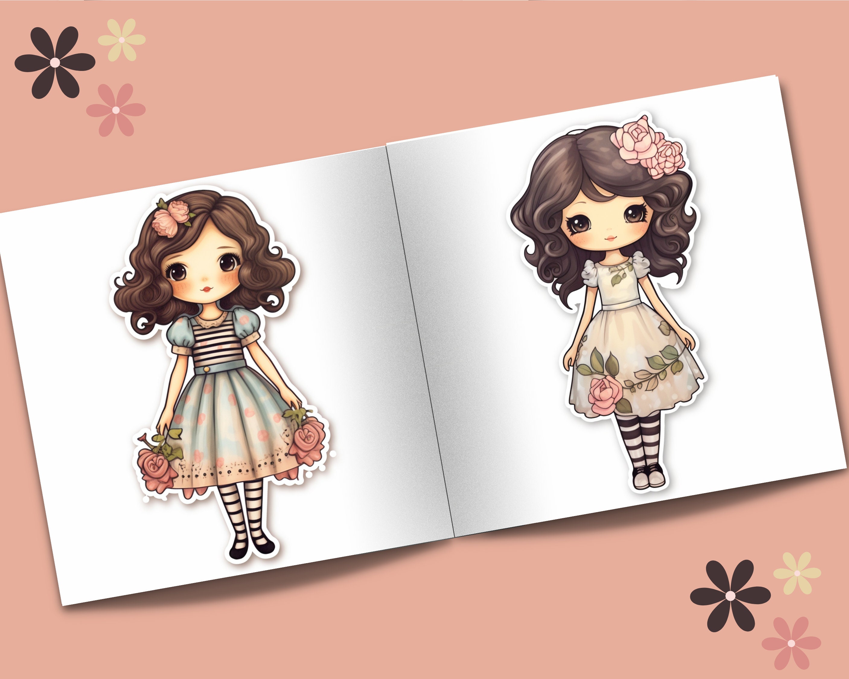 Whimsical PAPER DOLLS, Printable Junk Journal Ephemera | Dolls ...