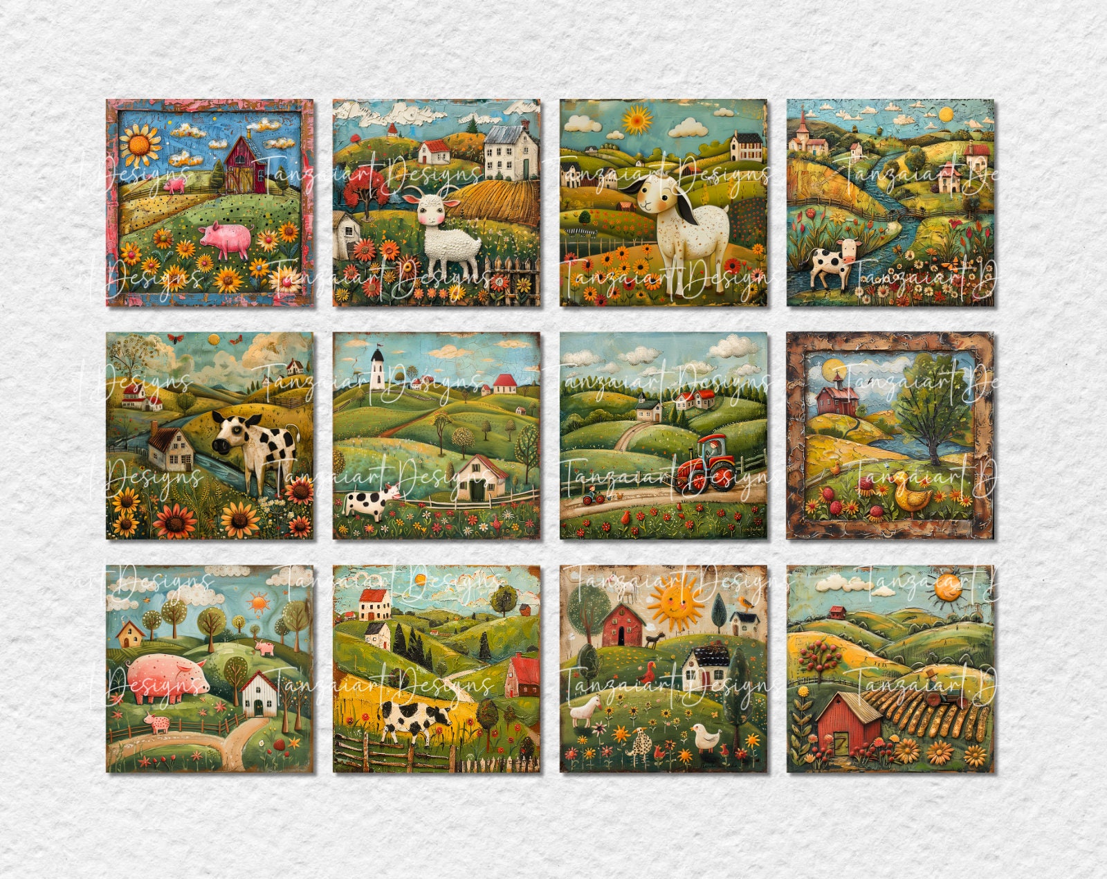 Whimsical Clipart Old Mcdonald Had a Farm Nursery Rhymes Digital ...