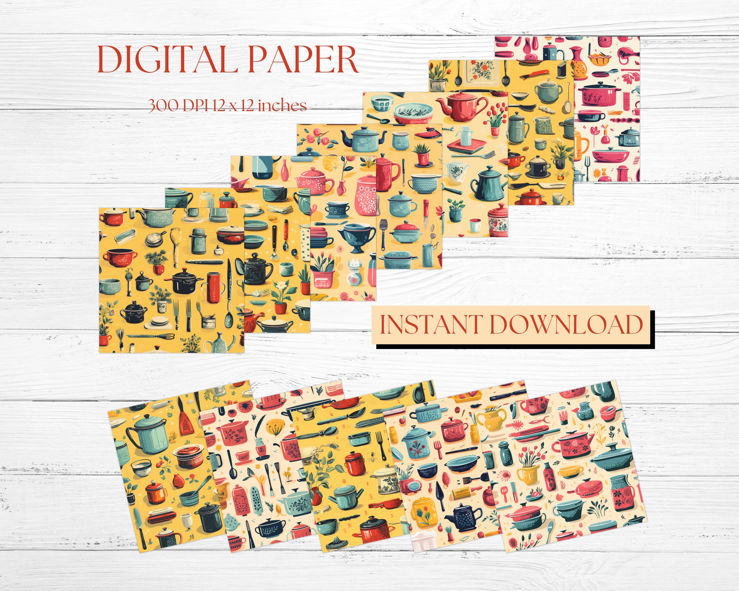 RETRO KITCHEN, Vintage, Kitchen Appliances, Seamless Repeat Pattern ...