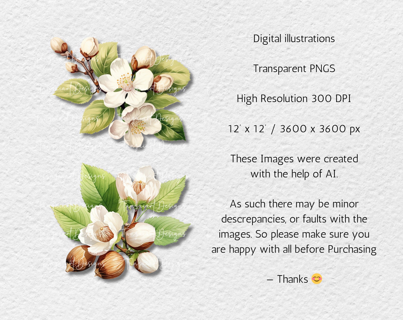 Watercolor Hazelnut Clipart - 18 High-resolution Pngs for Scrapbooking ...
