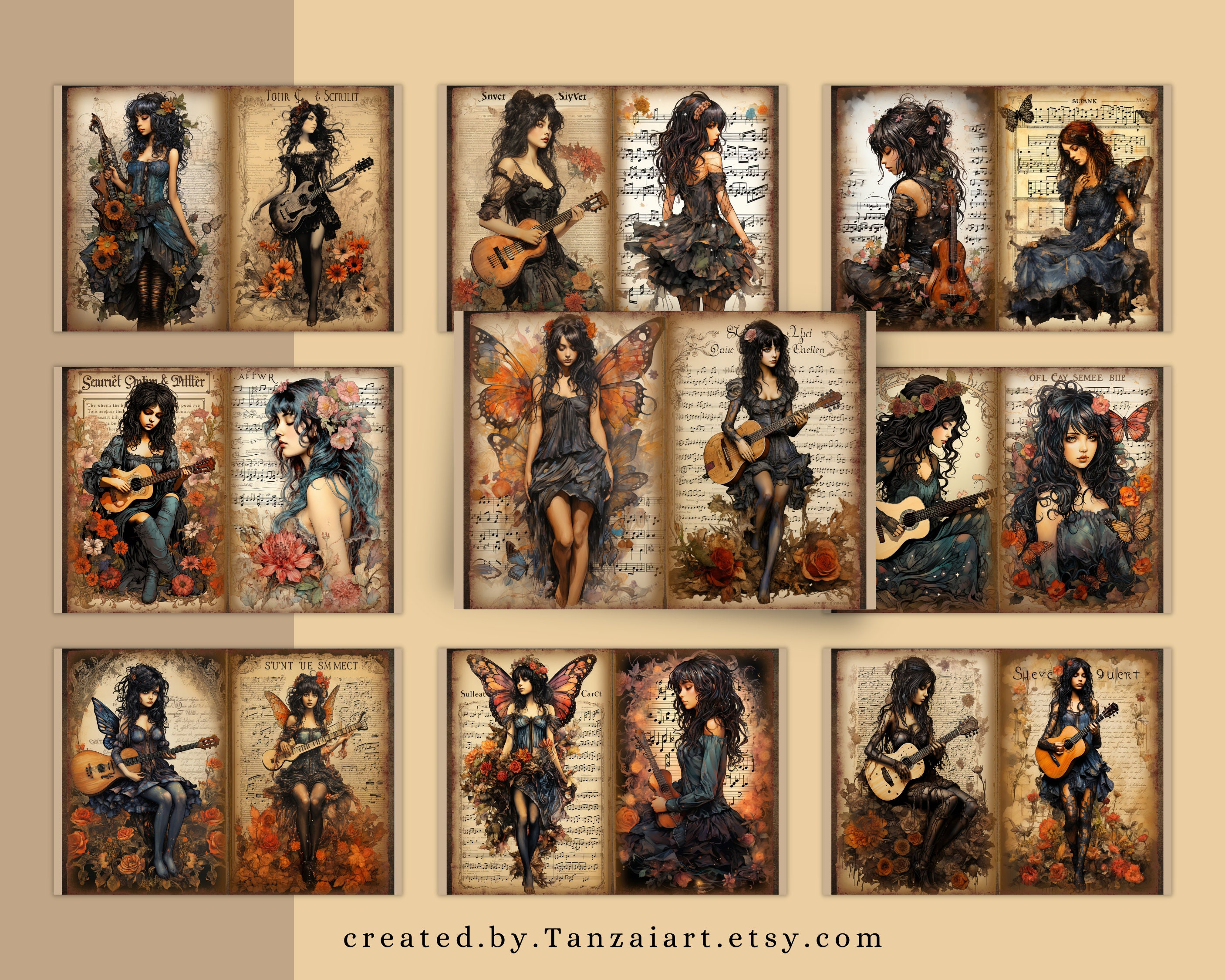 Goth Punk Junk Journal Kit, Ephemera, ATC (digital Download) - Etsy