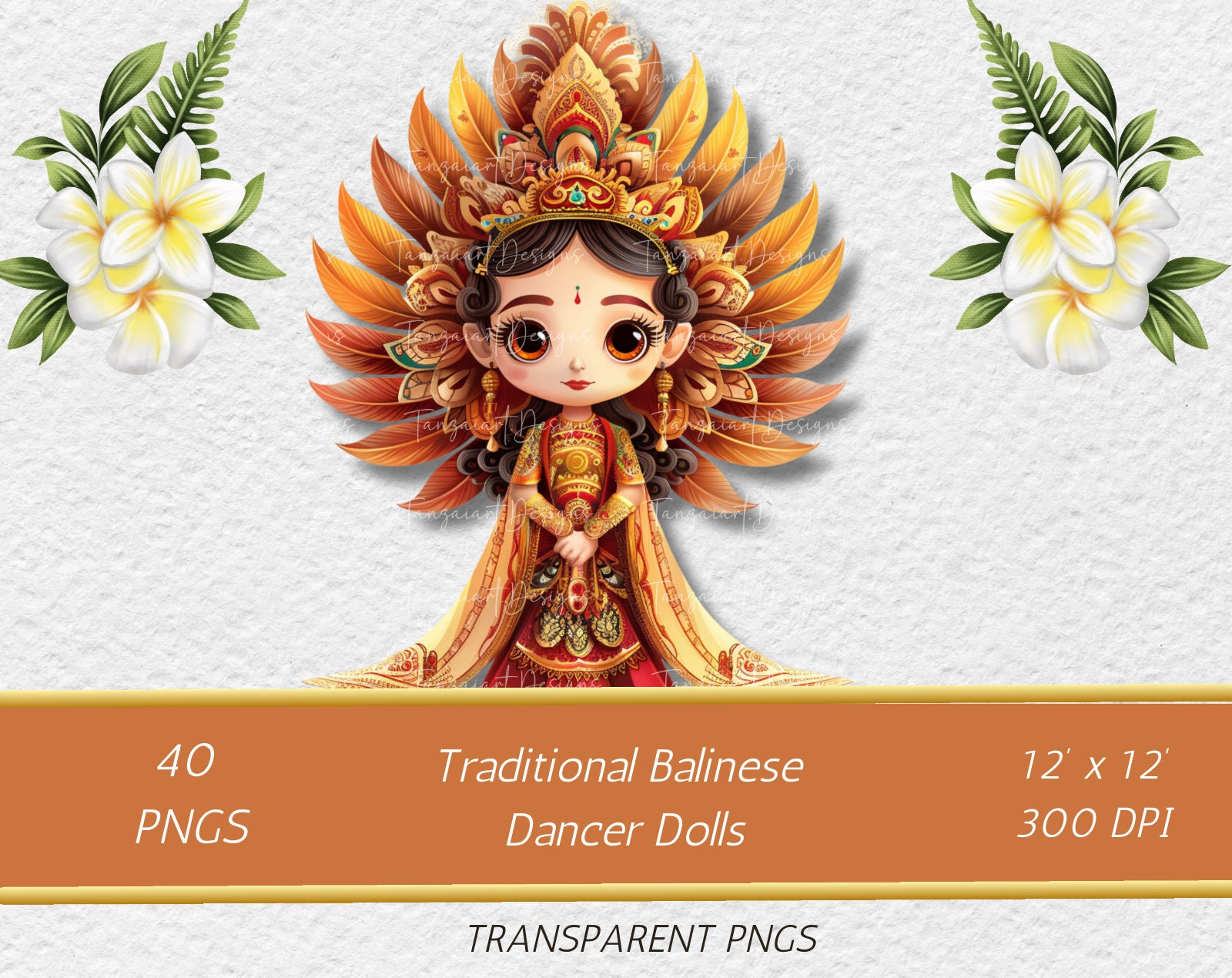 Bali Dancer Dolls Clipart, Traditional Fussycuts Balinese, Stickers ...