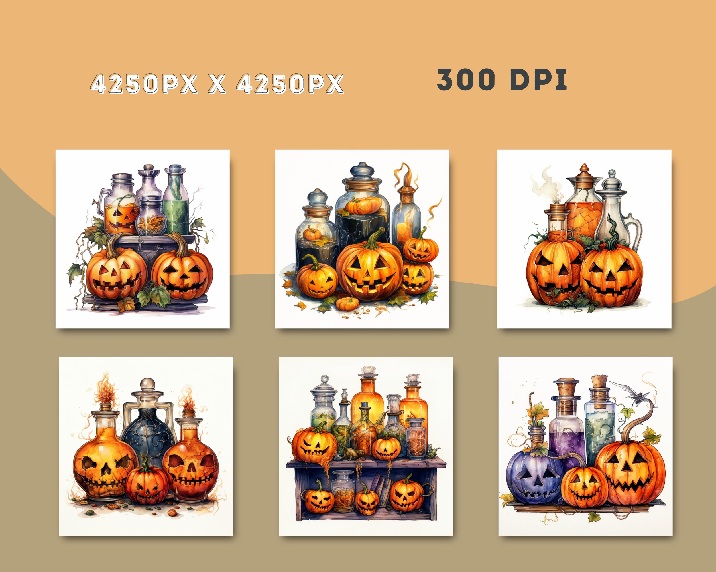 Watercolor Magic Potion Clipart | Halloween JPG | Witch Clipart Bundle ...