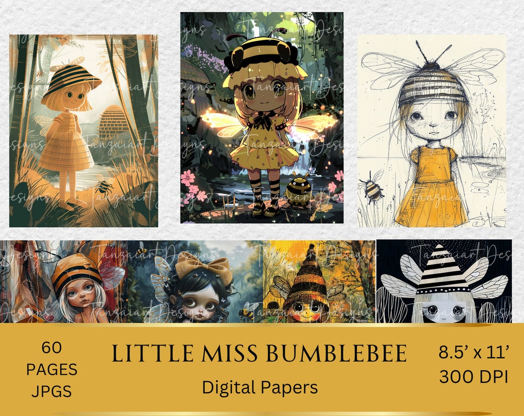 Little Miss Bumblebee Digital 60 High Quality Jpgs, Digital Download ...