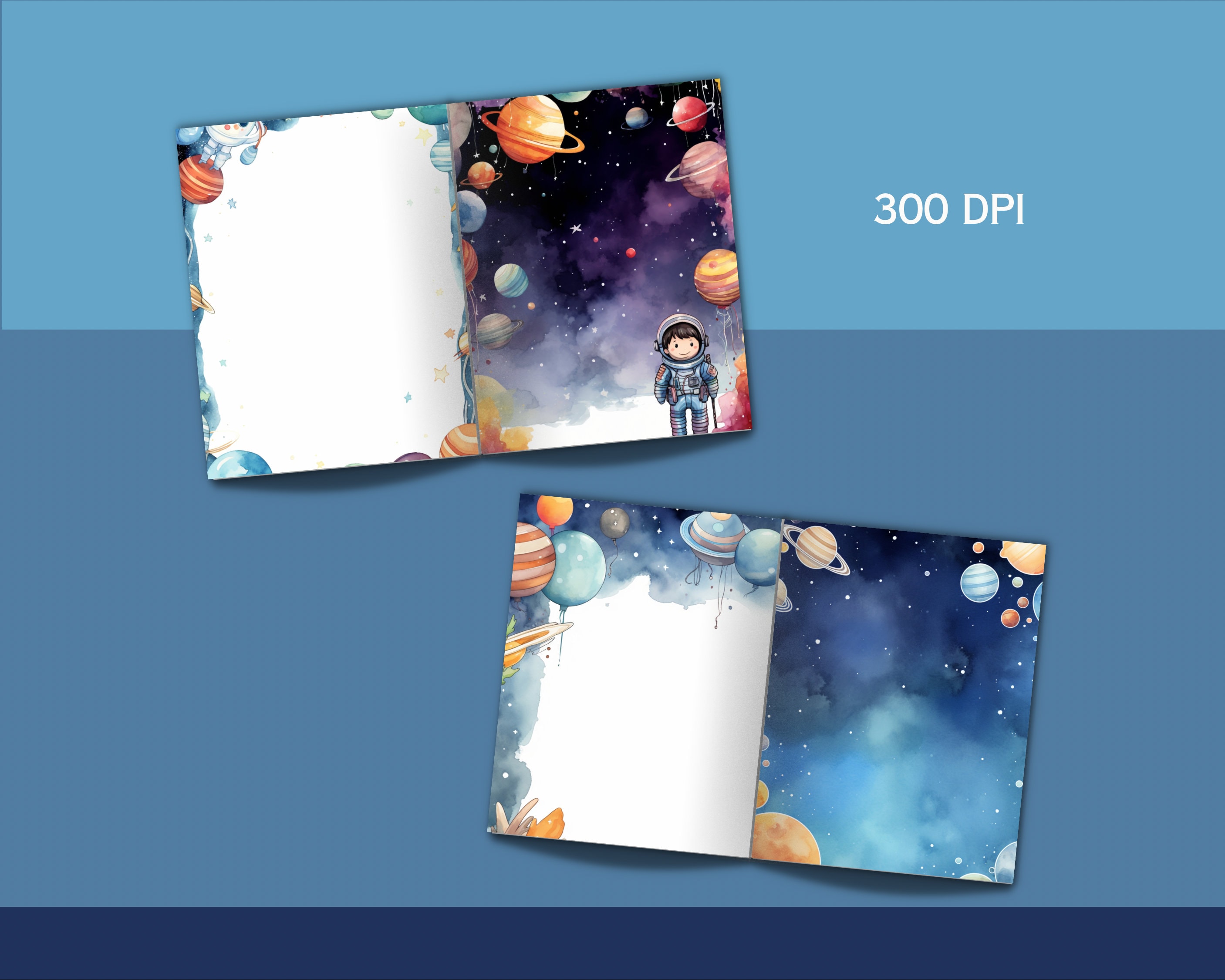Space Themed Digital Papers Starry Night Moons Planets JPGS - Etsy